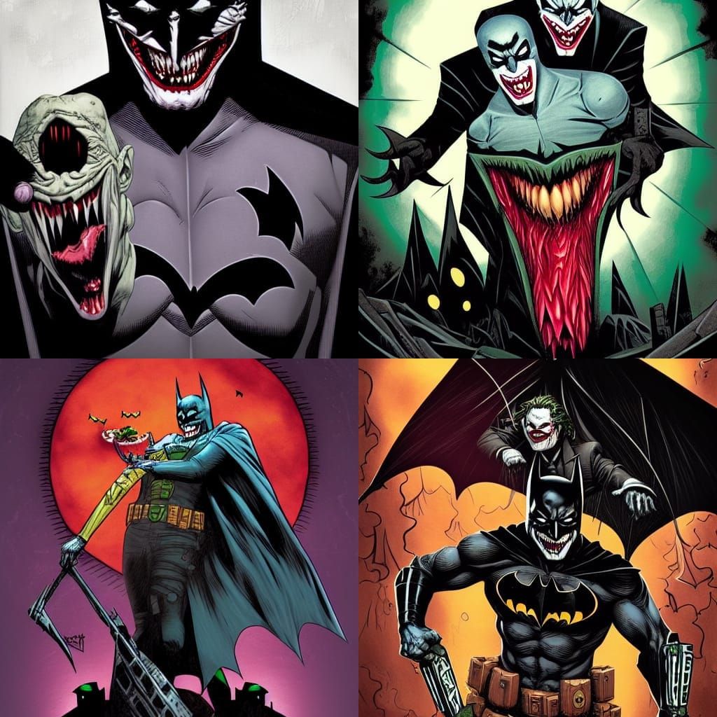 An undead batman eating the joker. - AI Generated Artwork - NightCafe ...