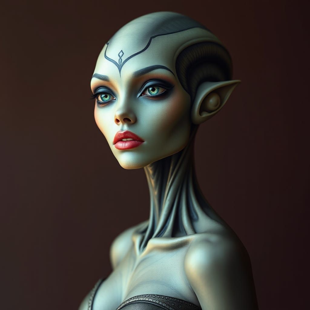 Beautiful Alien Woman - Striking Portrait of a Beautiful Ali...