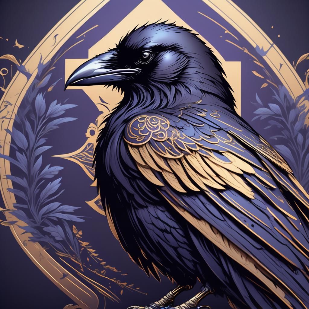 Conceptual art of a calling card featuring a regal raven! - AI ...