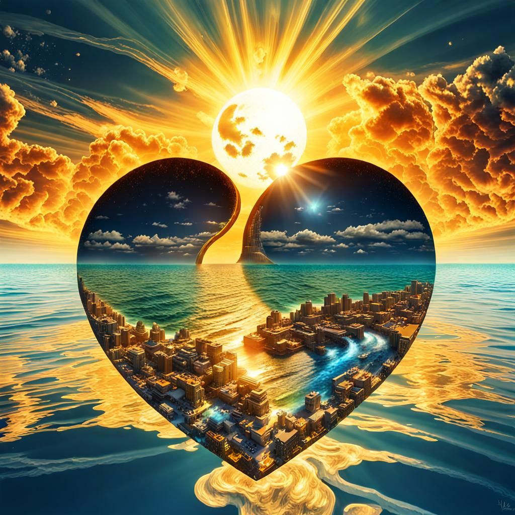 Total eclipse of the heart shaped solar eclipse above the picturesque ...