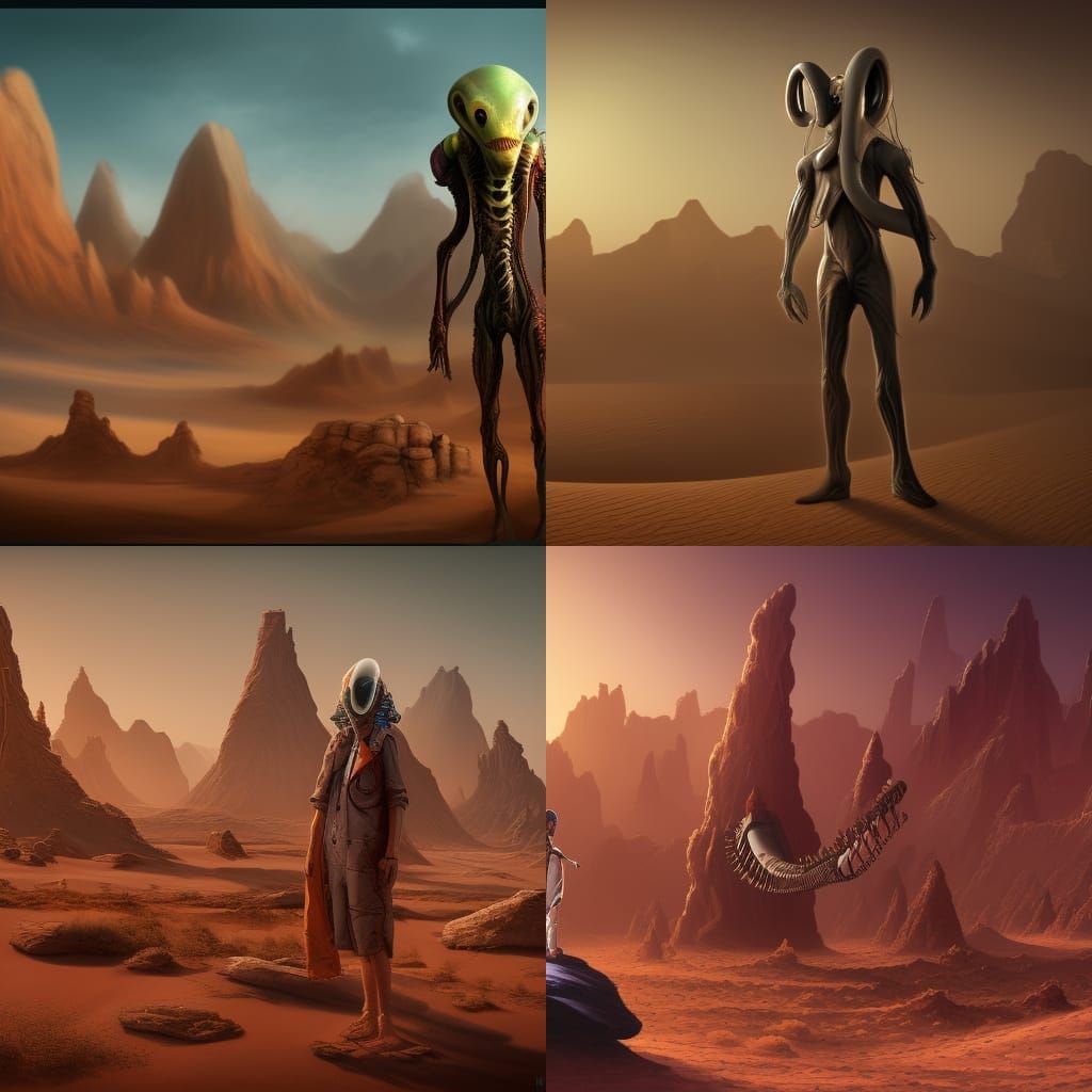 alien doctor with stethoscope in the desert - AI Generated Artwork ...
