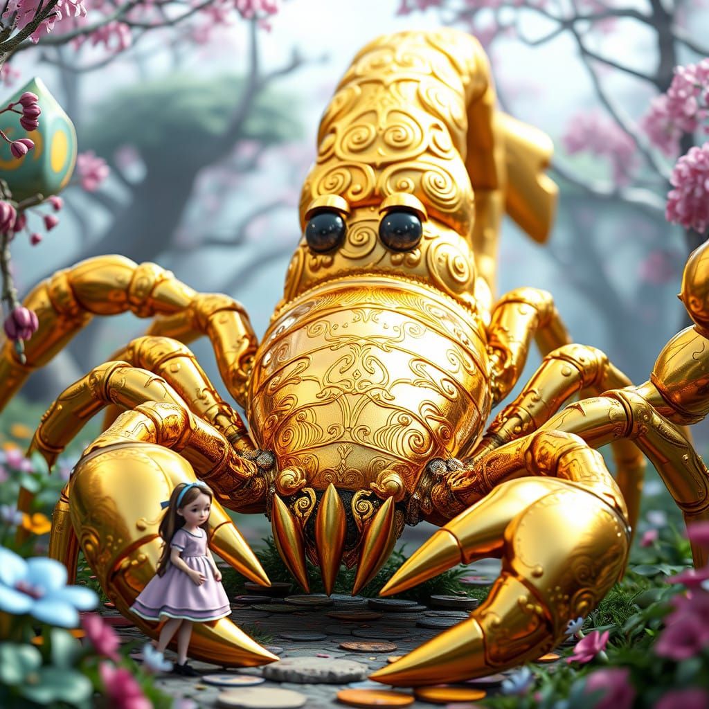 Friendly Giant Scorpion in Whimsical Wonderland - AI Art