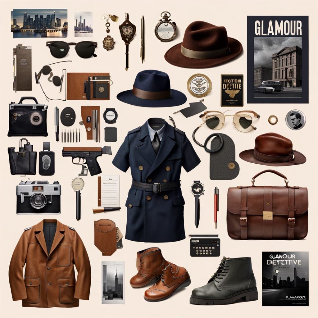 Detective agency glamour mood board