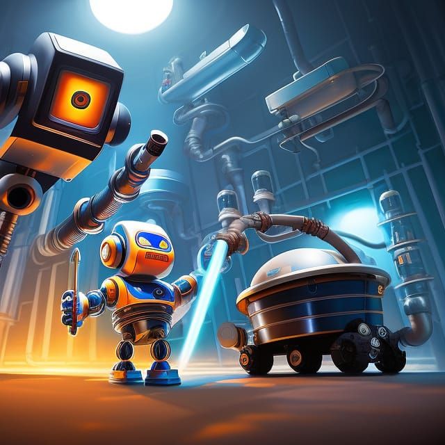 Robot Plumber - AI Generated Artwork - NightCafe Creator