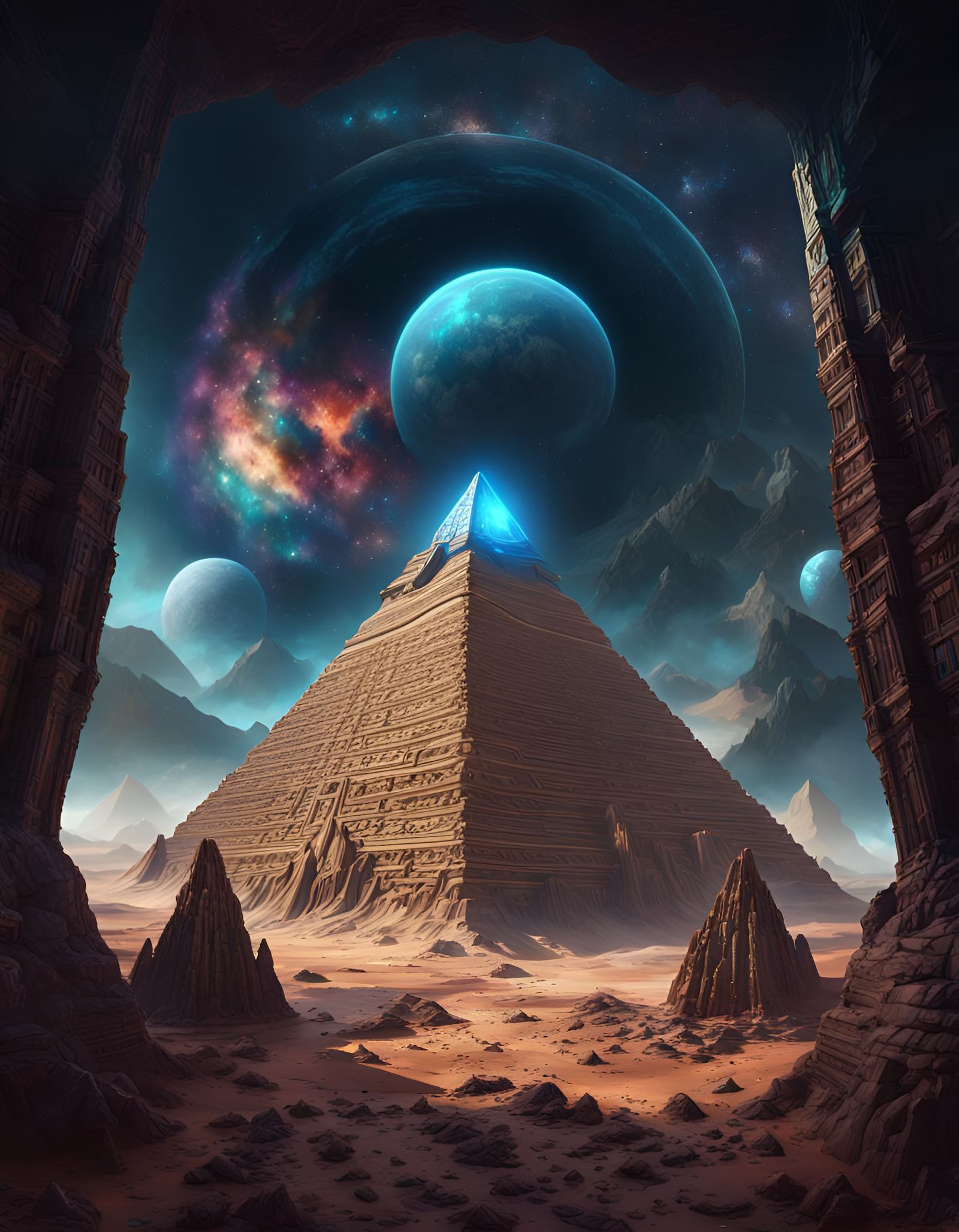 Pyramid Of The Cosmos - AI Generated Artwork - NightCafe Creator