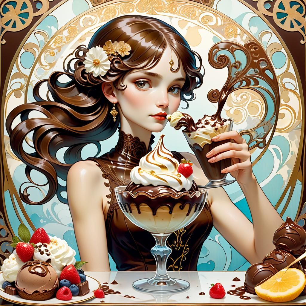 A Rich, Chocolate Treat - AI Generated Artwork - NightCafe Creator