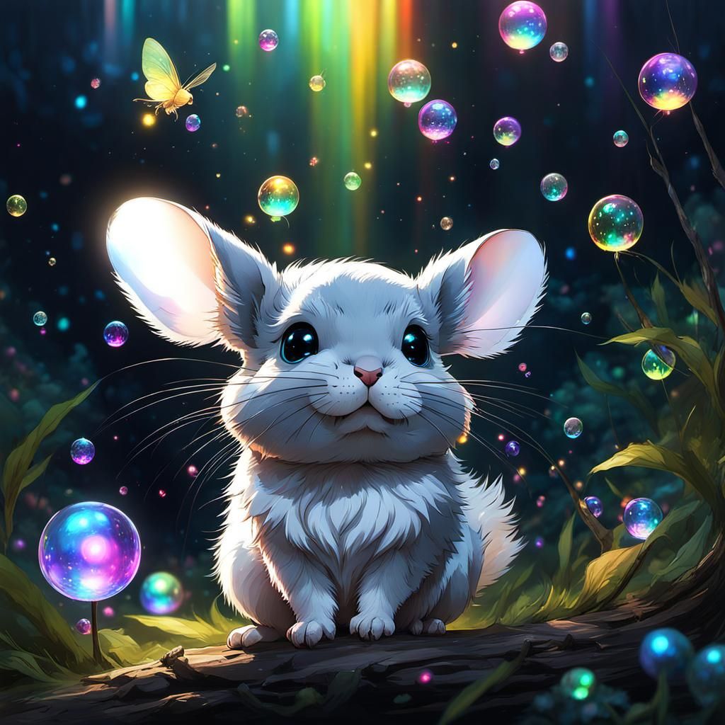 Rainbow Chinchilla - AI Generated Artwork - NightCafe Creator