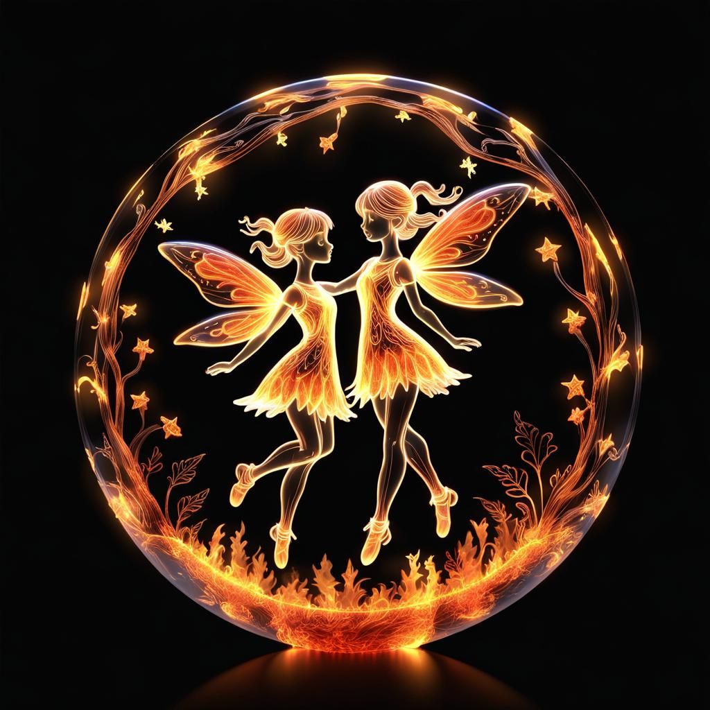 Fiery fairies - AI Generated Artwork - NightCafe Creator
