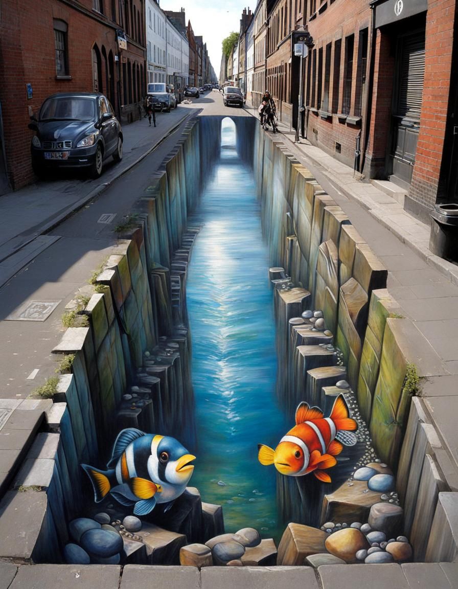 street art illusion … 🛣🎨🖌 - AI Generated Artwork - NightCafe Creator