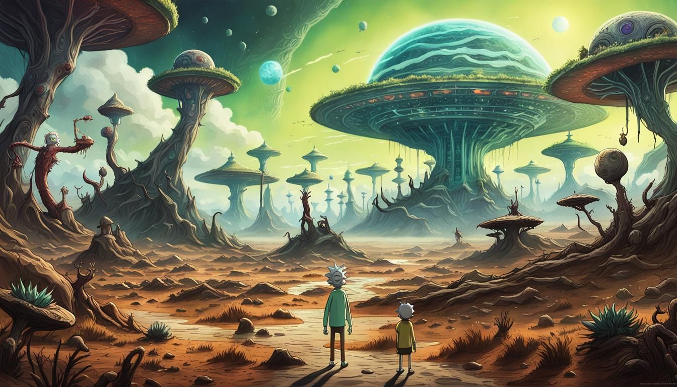 rick and morty, Concept Art - AI Generated Artwork - NightCafe Creator