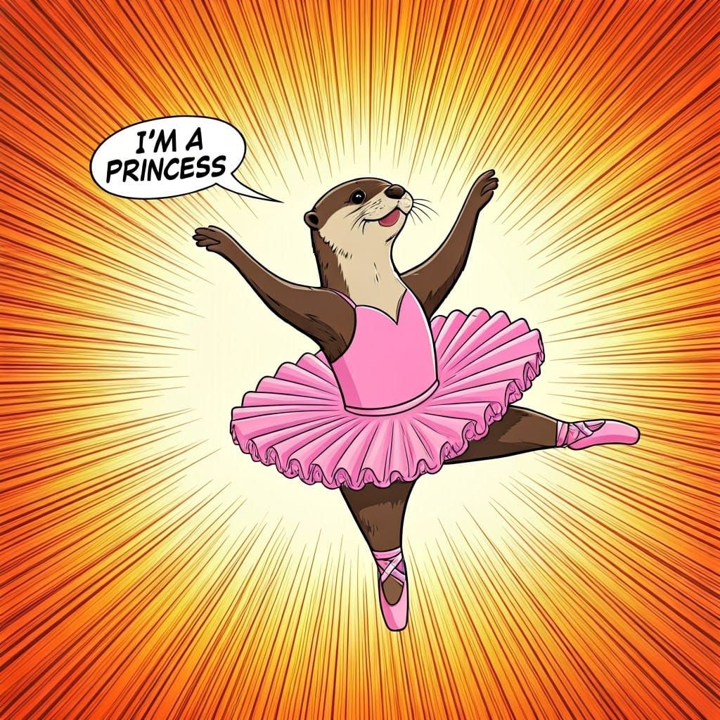 Princess Otterina. - Elegant Otter Princess in Whimsical Bal...