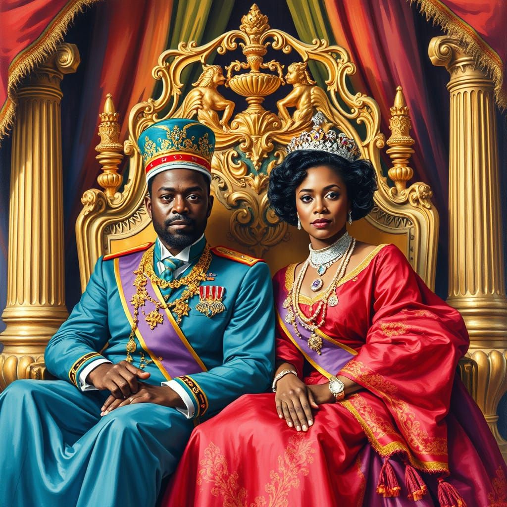 The royal couple - African American Monarchs in Elegant Opul...