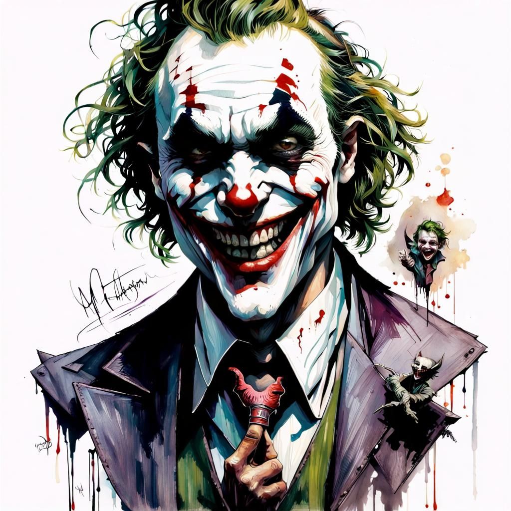 The Joker with an evil but smart laugh. - AI Generated Artwork ...
