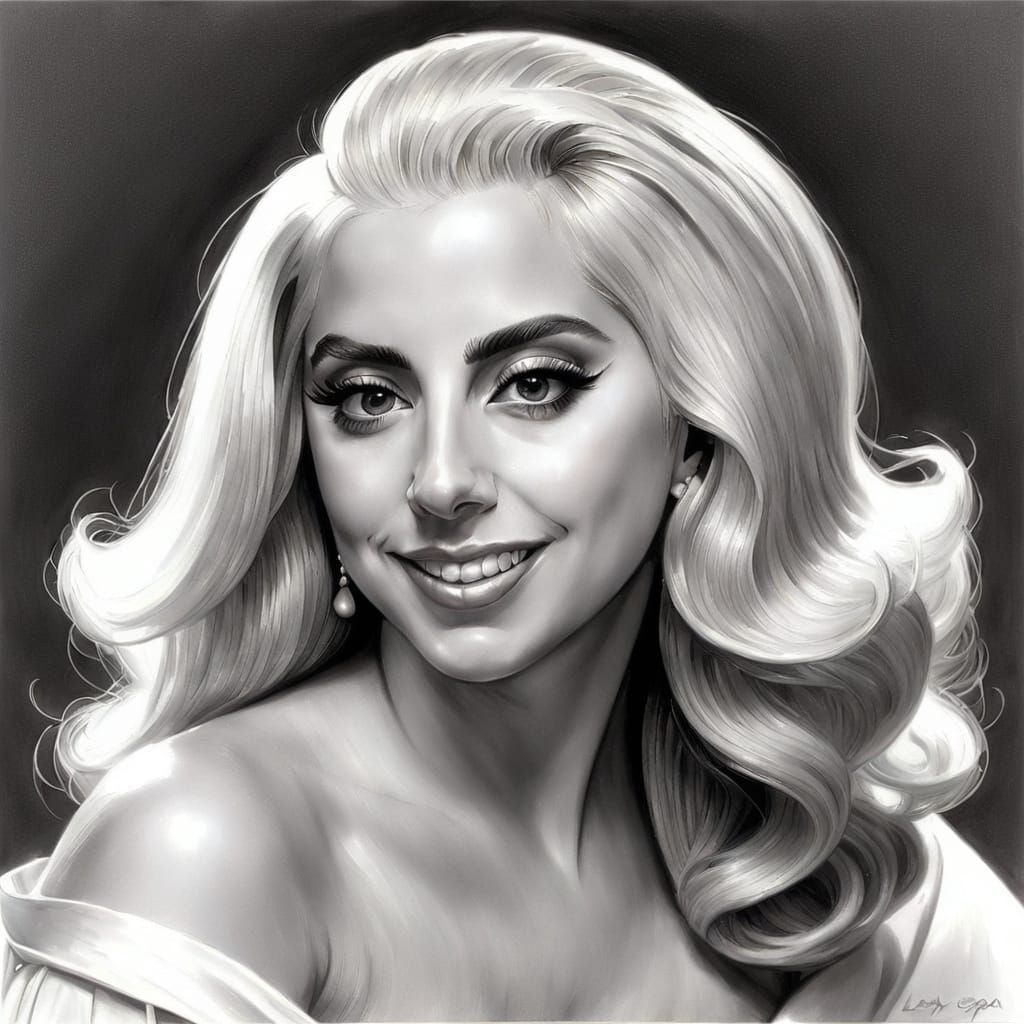 "GaGa for Lady Gaga" - Beautiful Lady Gaga Portrait in Alber...
