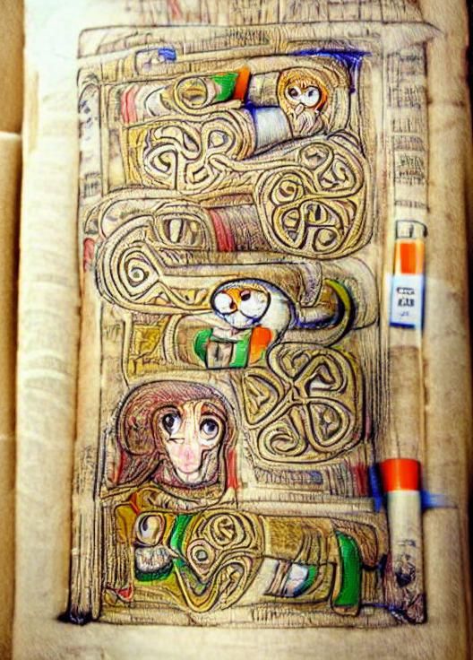 Book of Kells Crayon Drawing - AI Generated Artwork - NightCafe Creator