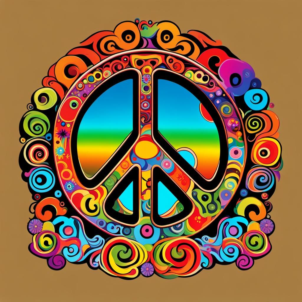 Groovy 60, peace, hippi movement - AI Generated Artwork - NightCafe Creator