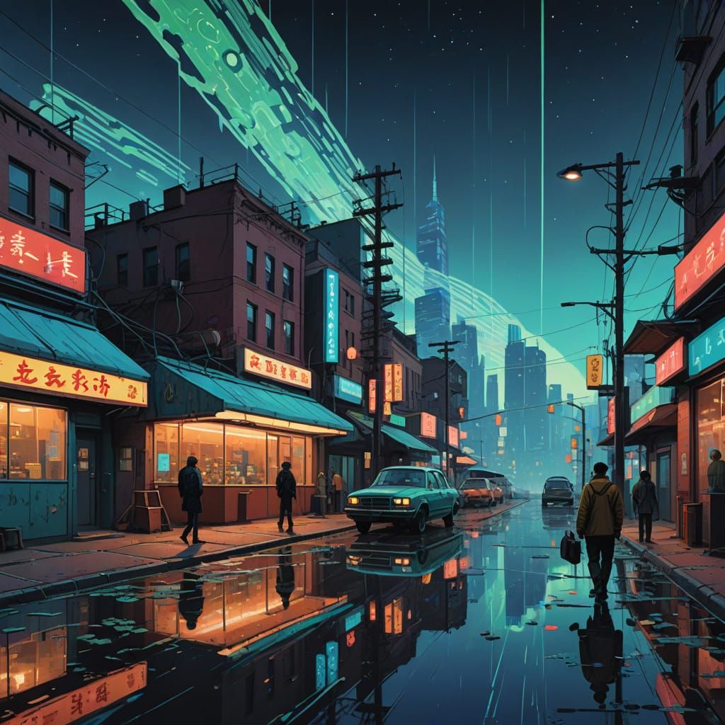 cyberpunk Vincent van Gogh - cyberpunk Vincent van Gogh