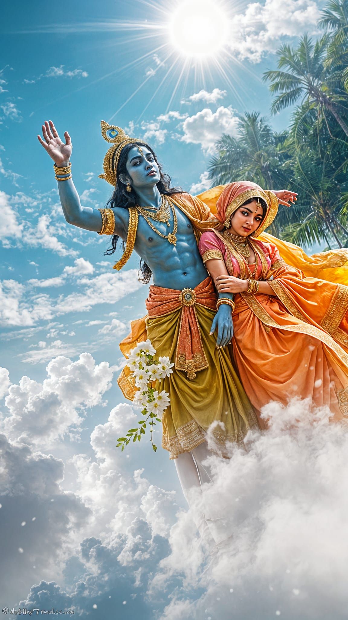 Intricate Portrait of Lord Krishna and Lady Radha ... - AI Art