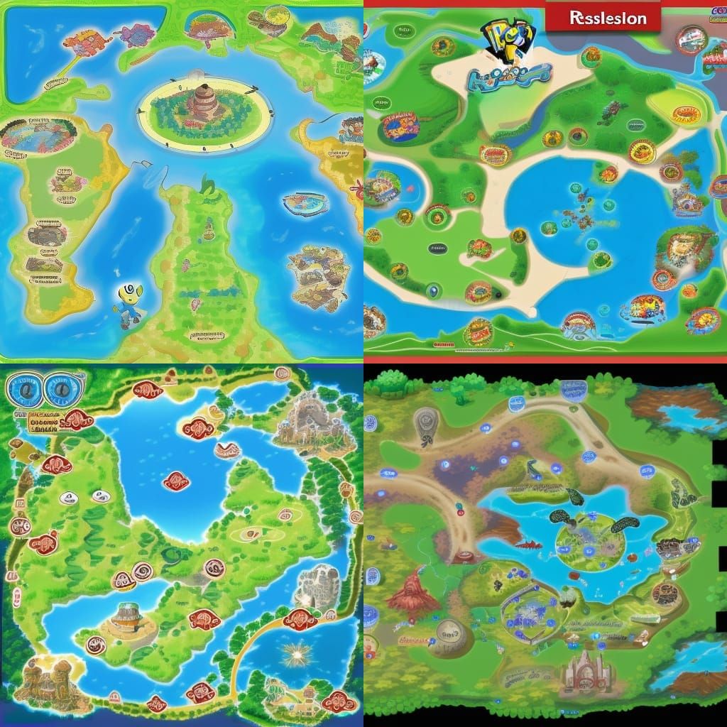 Map of a new Pokémon region - AI Generated Artwork - NightCafe Creator