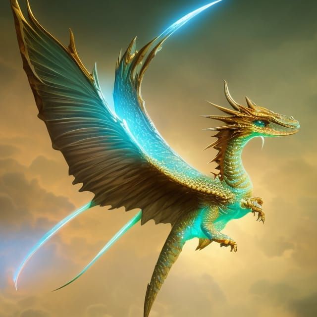 Tiny gold dragon, moon fae hybrid - AI Generated Artwork - NightCafe ...