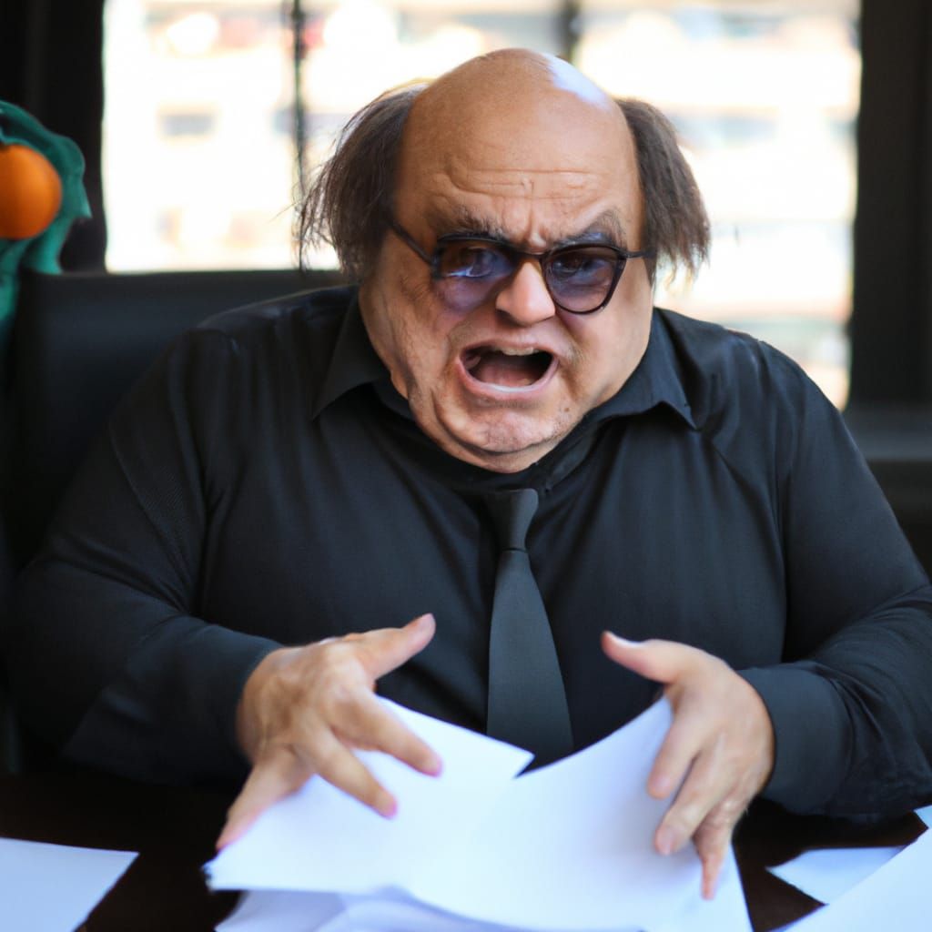 Danny devito is furious at his paperwork - AI Generated Artwork ...