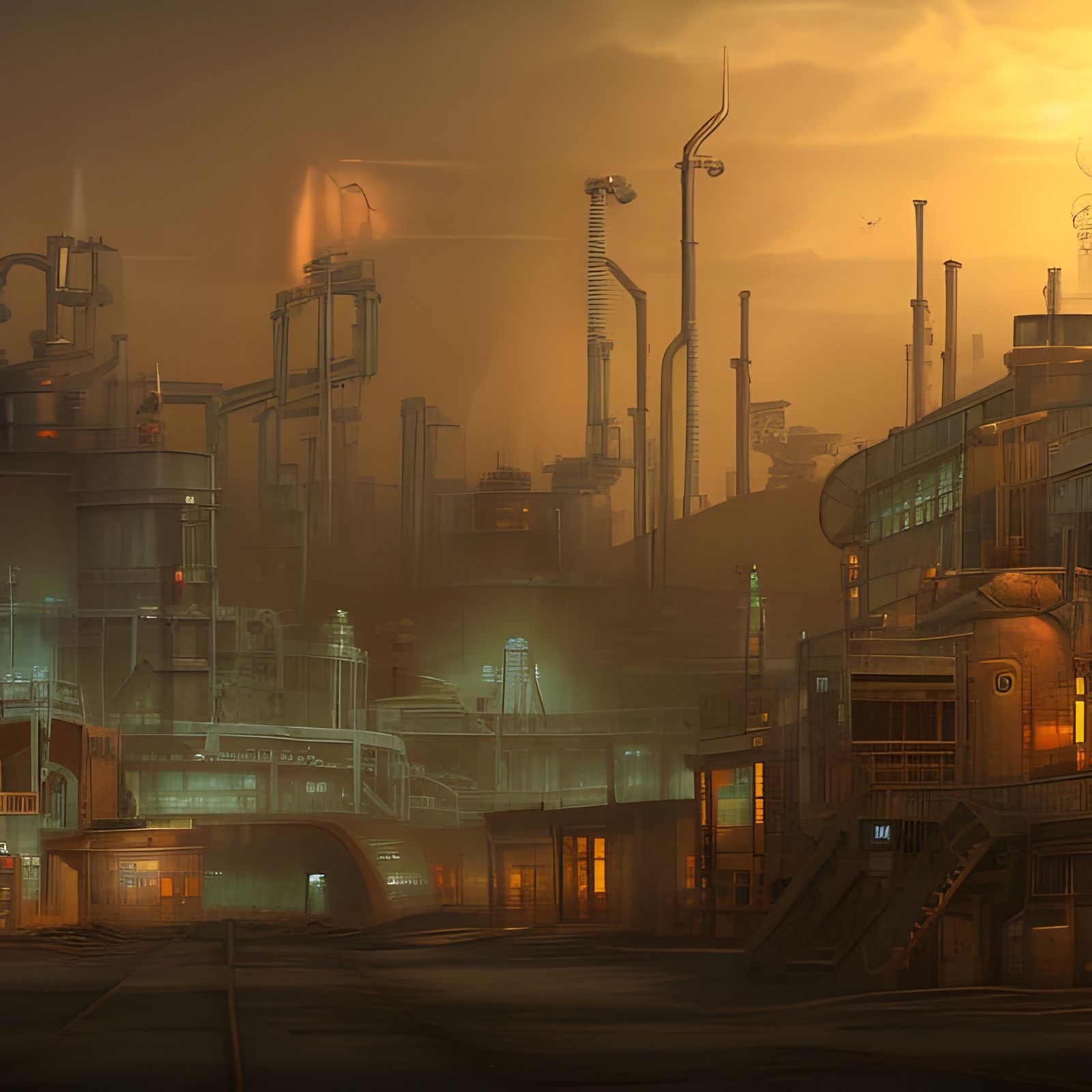 Industrial Zone - AI Generated Artwork - NightCafe Creator