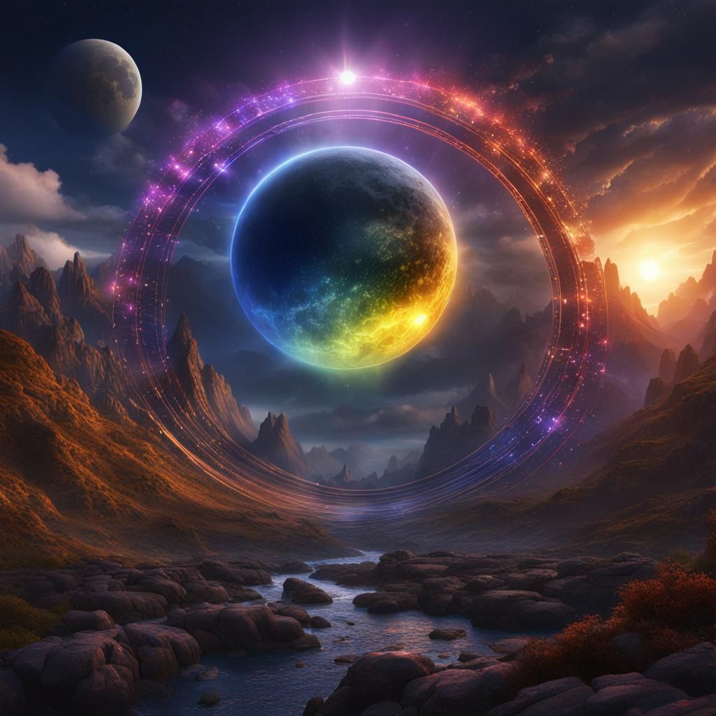 Rainbow Solar Eclipse - AI Generated Artwork - NightCafe Creator