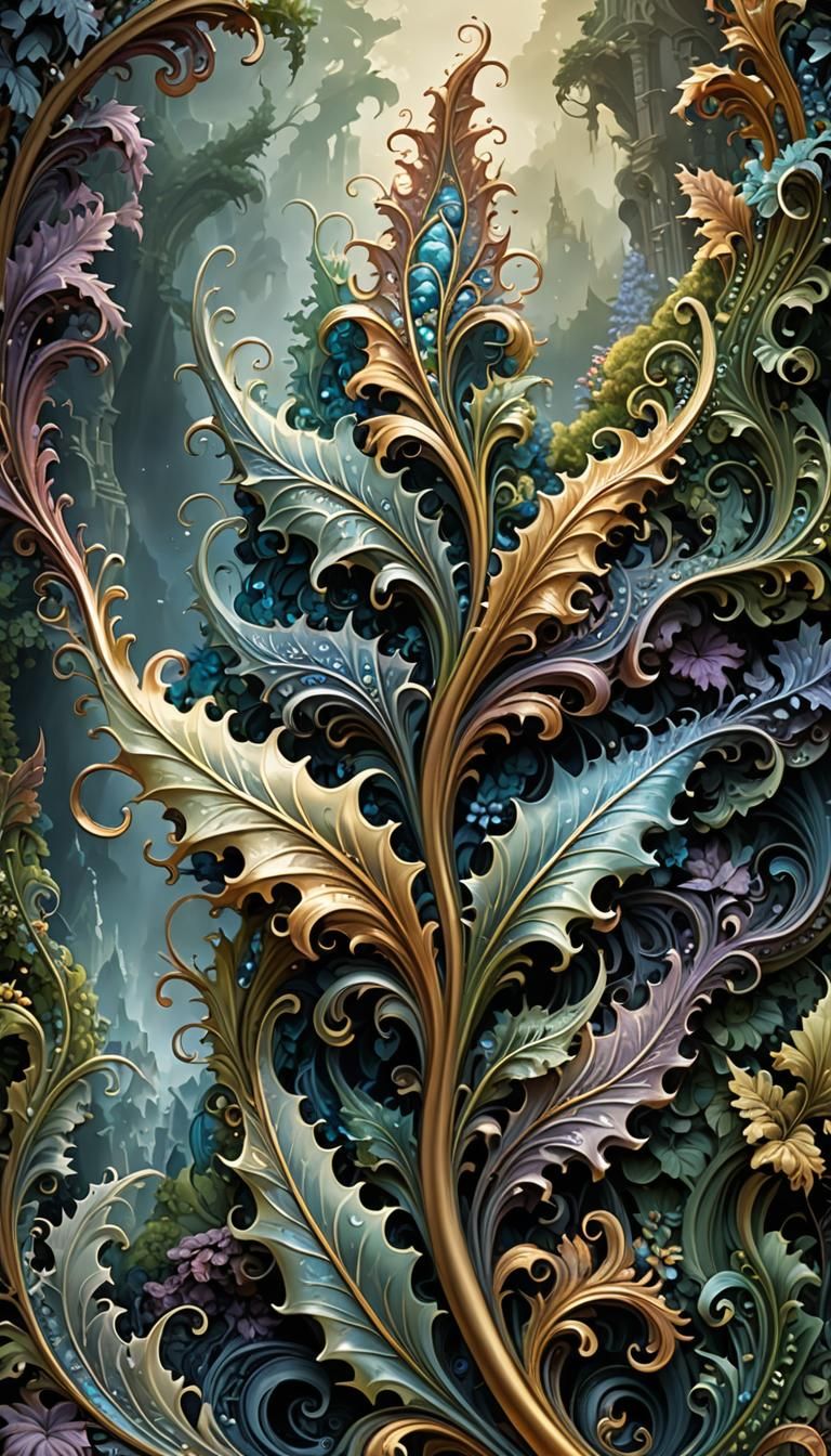 Mystical acanthus artifact - AI Generated Artwork - NightCafe Creator