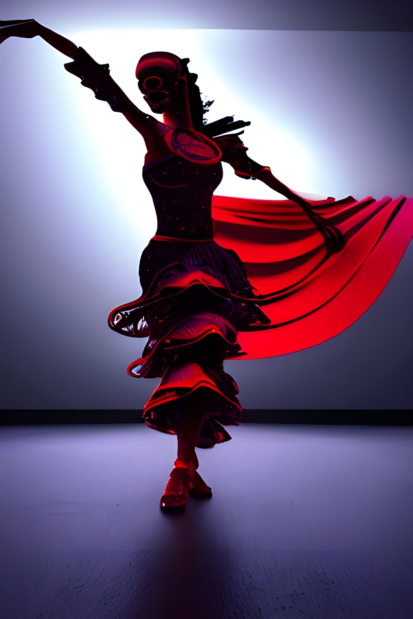 Cyborg Woman dancing Flamenco 01 ~ prints @Society6 - AI Generated ...