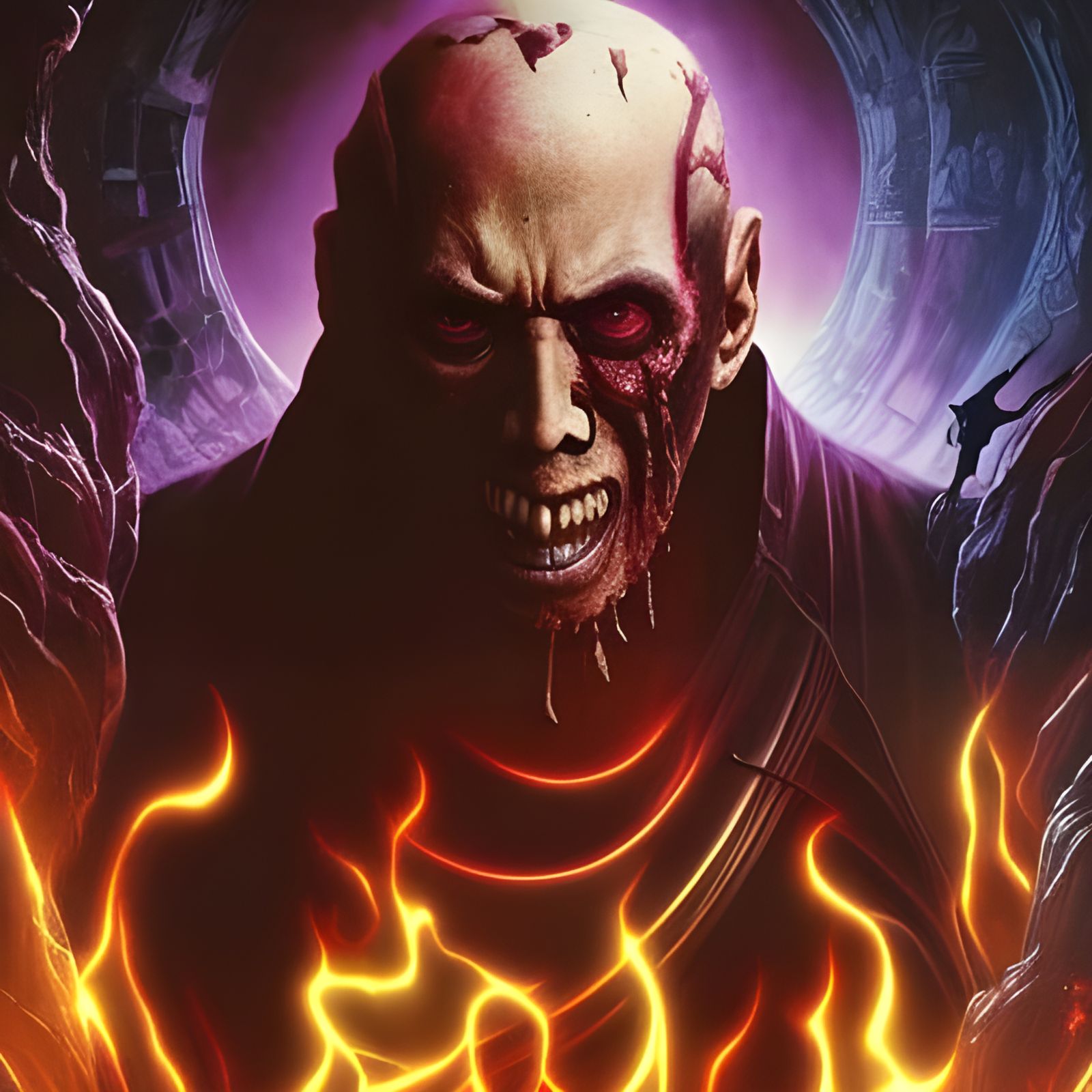 Watching Through the Flames - AI Generated Artwork - NightCafe Creator