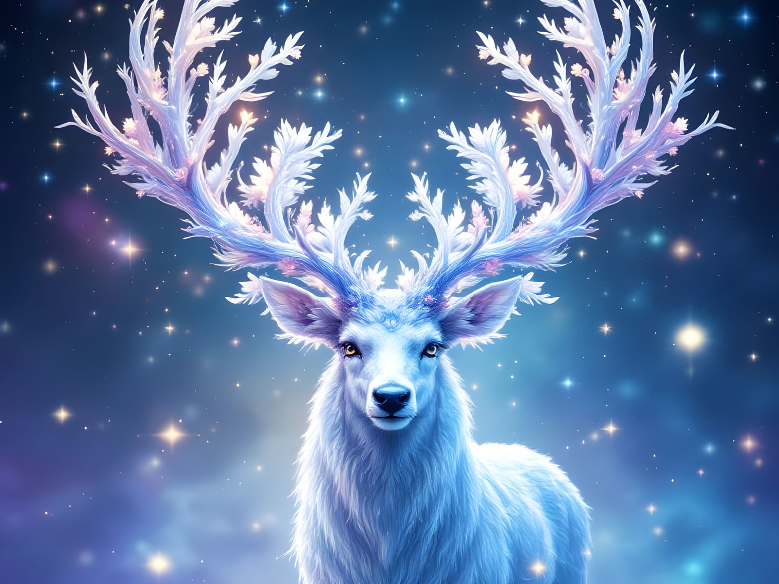 The white stag, guardian of the grove