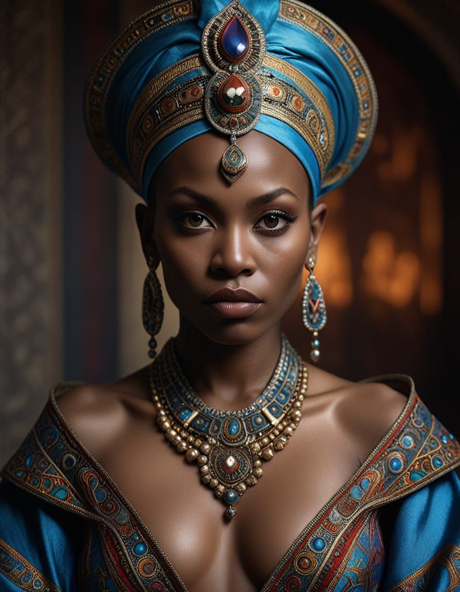 Ethereal beauty draped in silk shadows