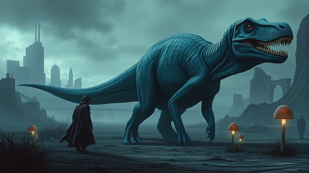 Genetically Engineered Beast Walks a Wasteland - AI Art