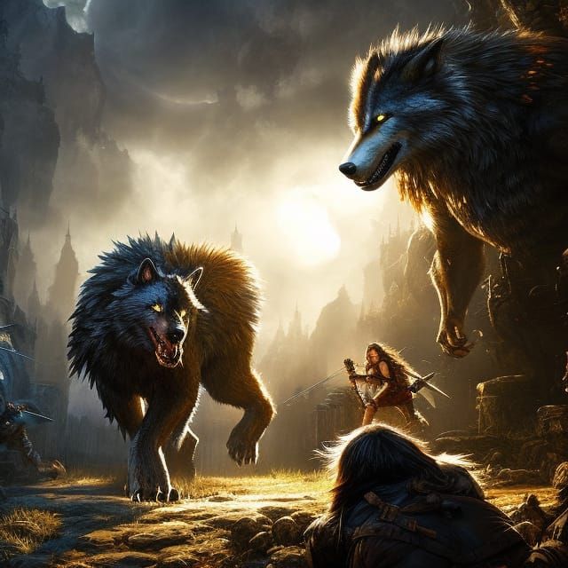 epic werewolf battle - AI Generated Artwork - NightCafe Creator