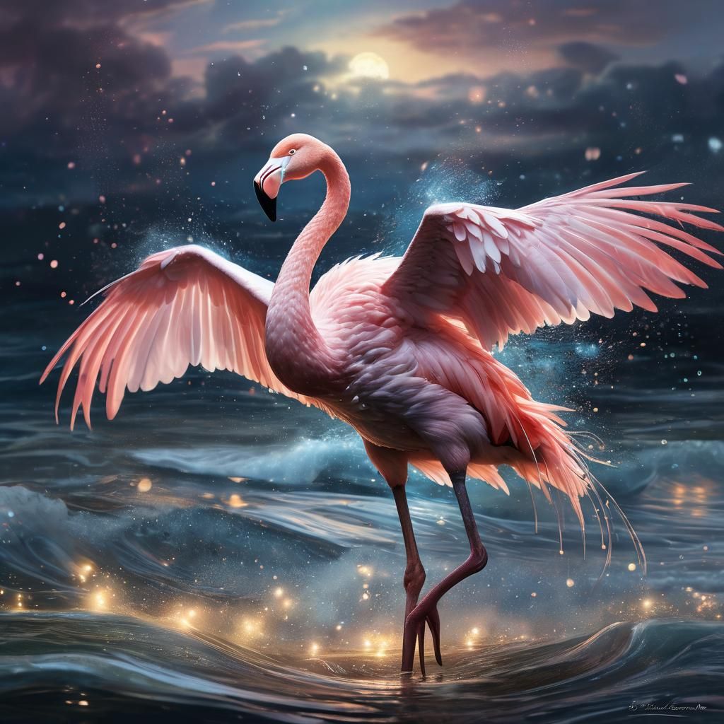 Perfect Flamingo Dance - AI Generated Artwork - NightCafe Creator