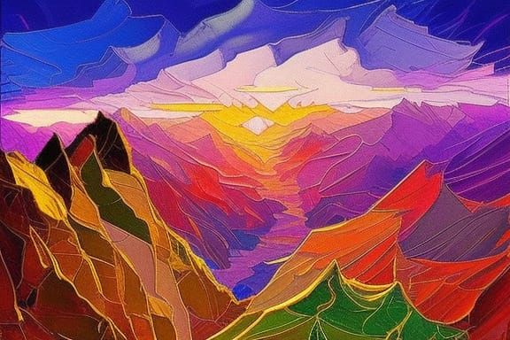 Abstract Color Mountainscape - AI Generated Artwork - NightCafe Creator