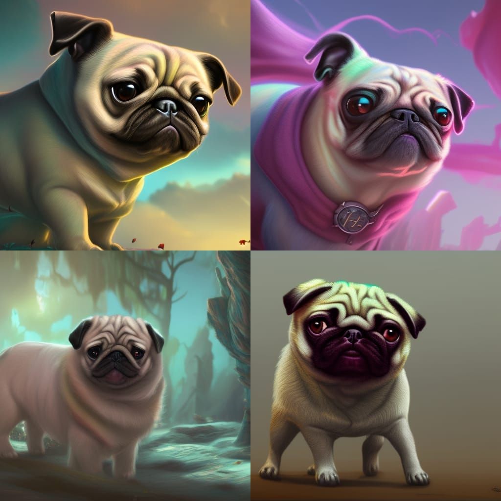 pastel pug - AI Generated Artwork - NightCafe Creator