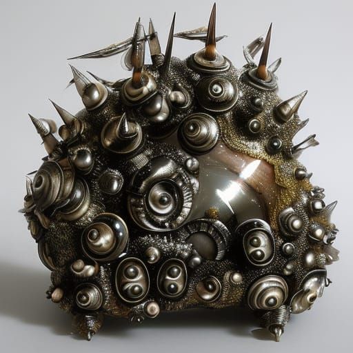 Steampunk metal snail shells - AI Generated Artwork - NightCafe Creator