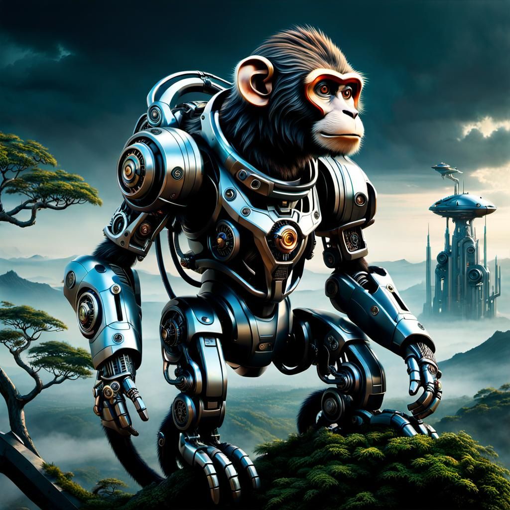 mechanical monkey - AI Generated Artwork - NightCafe Creator