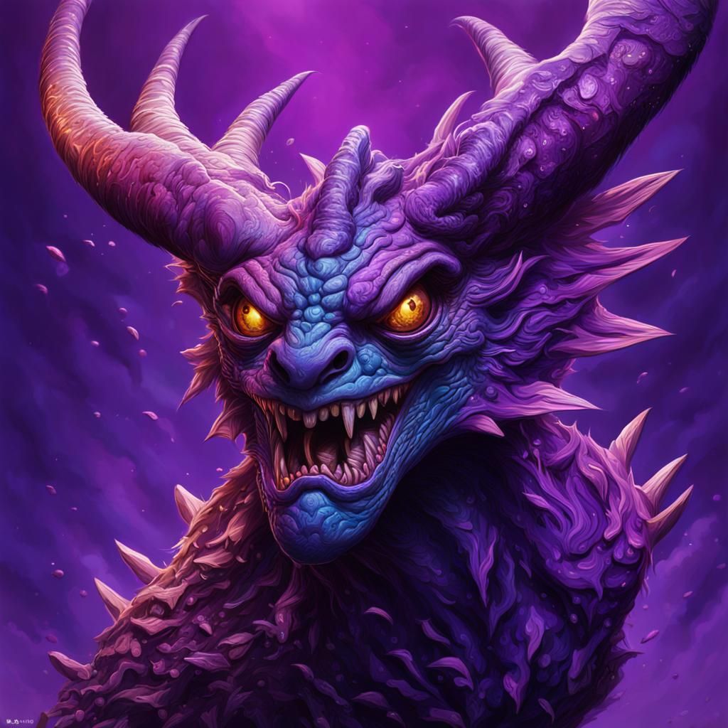 A one-eyed, one horned, flying purple people eater - AI Generated ...
