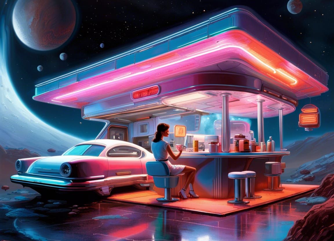 Space Diner - AI Generated Artwork - NightCafe Creator
