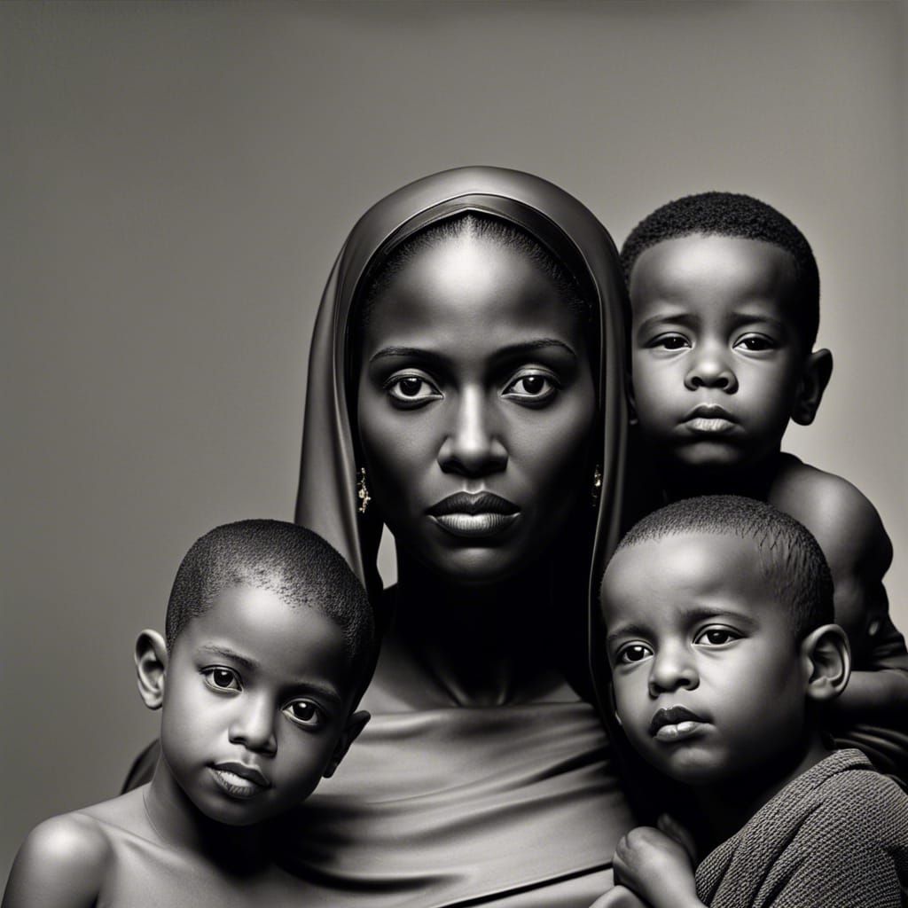 Mother with her sons - AI Generated Artwork - NightCafe Creator