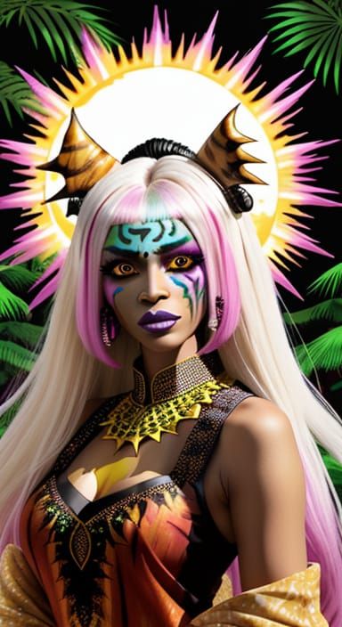 Ethereal Lady in Whimsical Calligraphy Style - AI Art