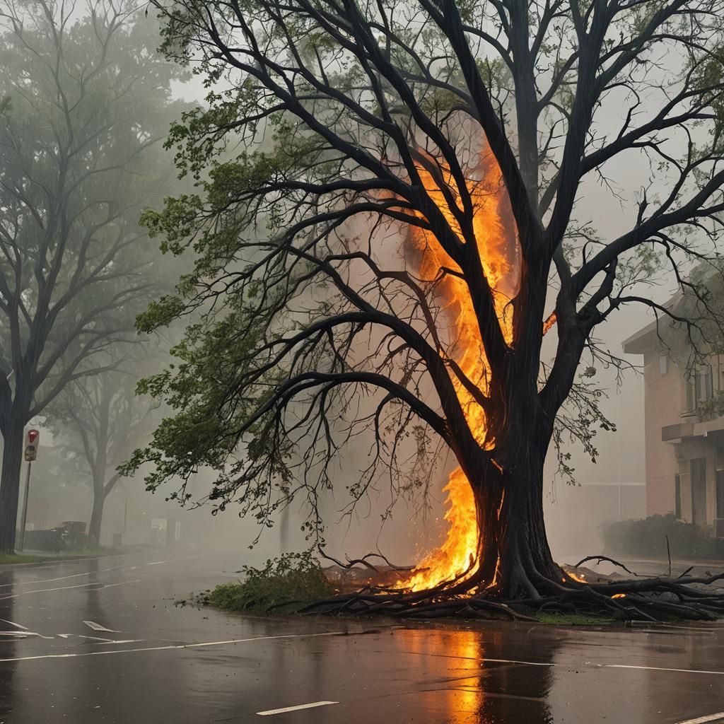 When Rain Brings Fire - AI Generated Artwork - NightCafe Creator