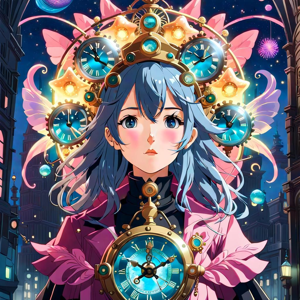 (Venetian carnival in a clockpunk city surrounded by lots of flying ...