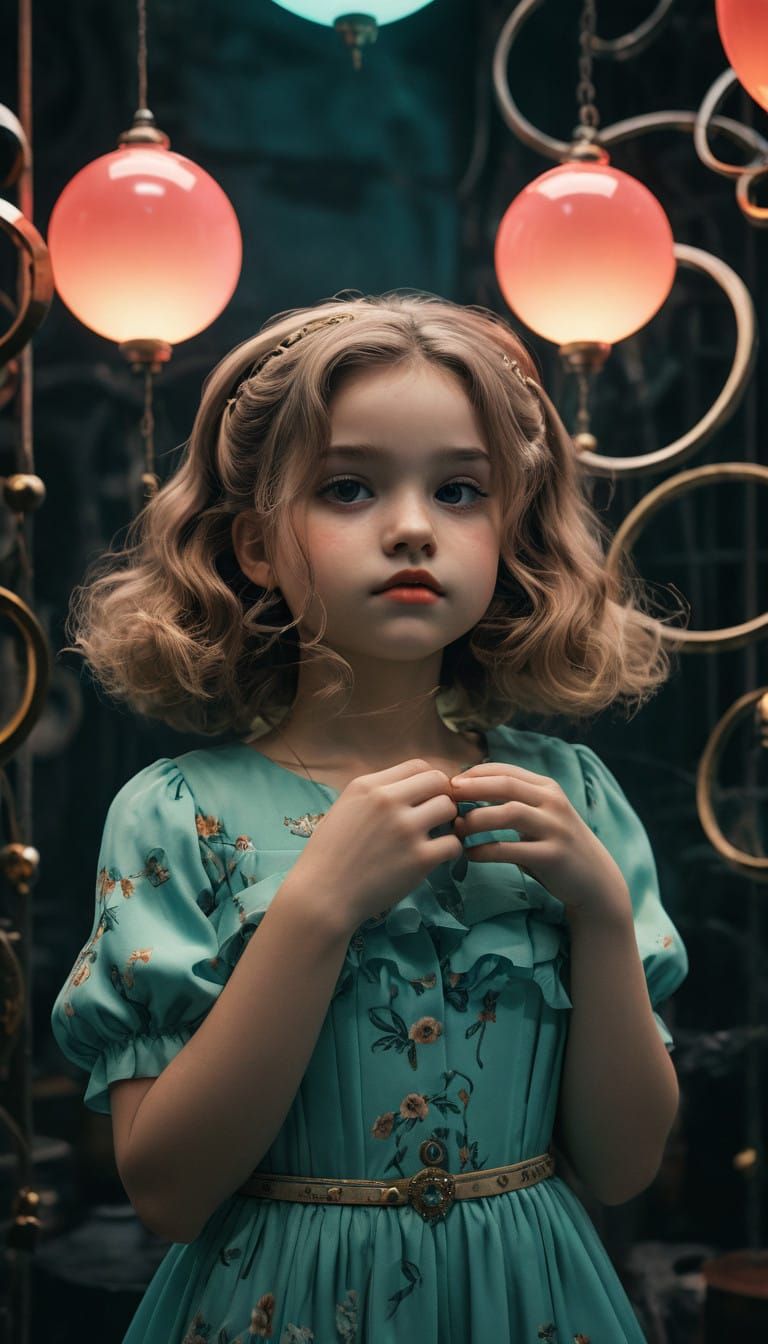 Seven Rings and Little Girls - Seven Rings in a Vibrant Limi...