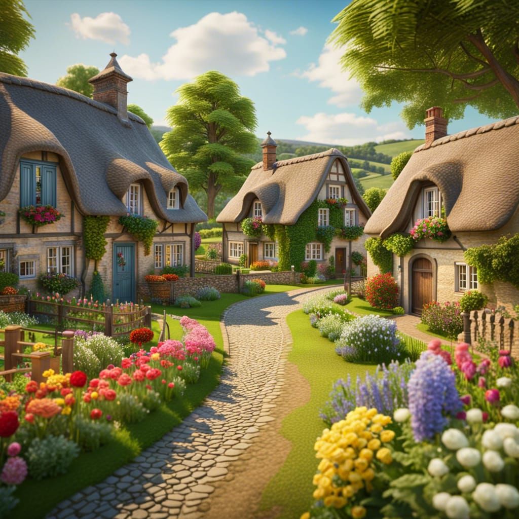 Quaint Countryside Cottages - AI Generated Artwork - NightCafe Creator