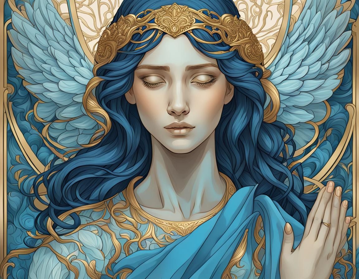 blue angel - AI Generated Artwork - NightCafe Creator