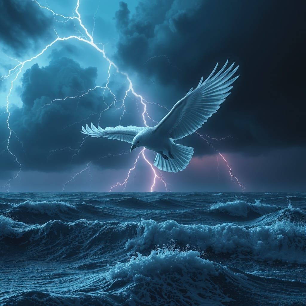 White Tempest - Ethereal Raven Rides the Turbulent Storm