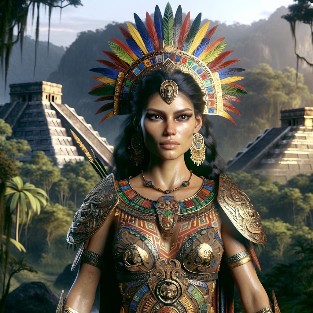 Aztec warrior princess - AI Generated Artwork - NightCafe Creator